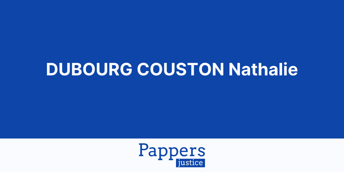Maître DUBOURG COUSTON Nathalie | Avocat Nyons (26110) | Pappers Justice