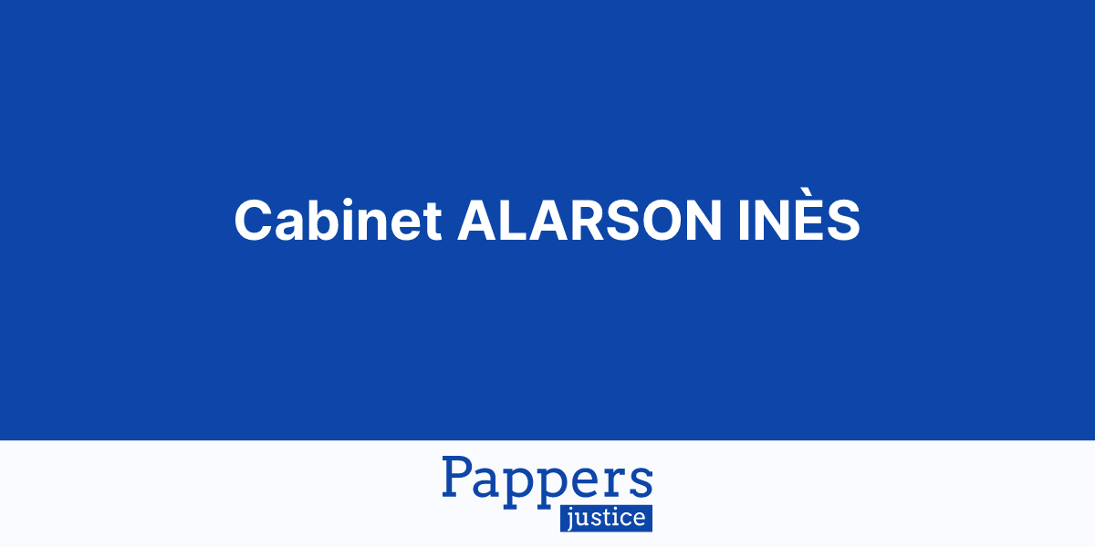 Cabinet ALARSON INÈS | Pappers Justice