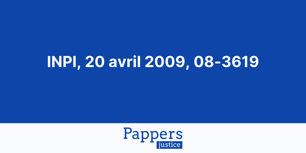 INPI, 20 avril 2009, 08-3619