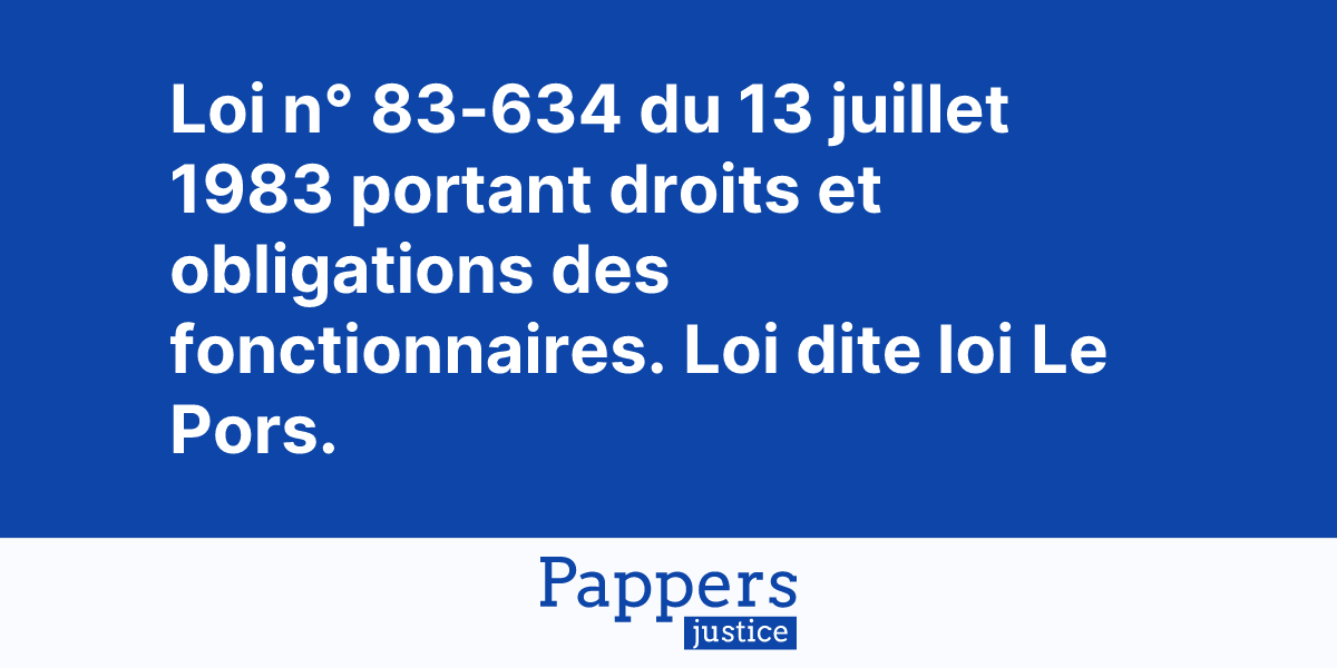 Loi n° 83-634 du 13 juillet 1983 portant droits et obligations des ...