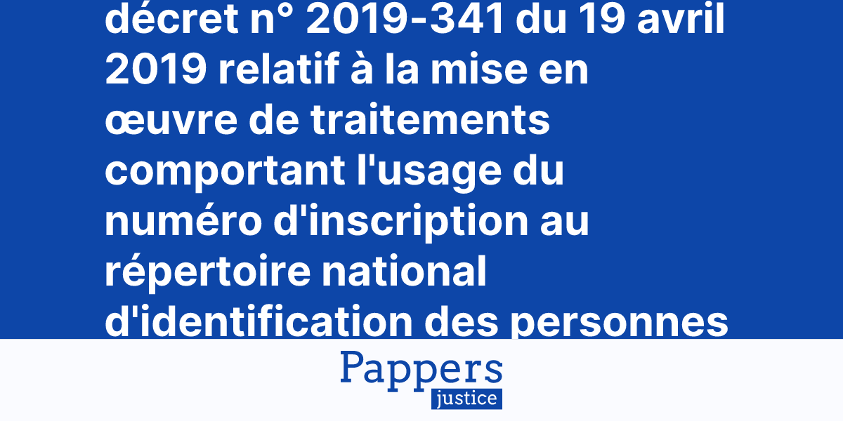 Décret n° 2023-971 du 20 octobre 2023 modifiant le décret n° 2019-341 ...